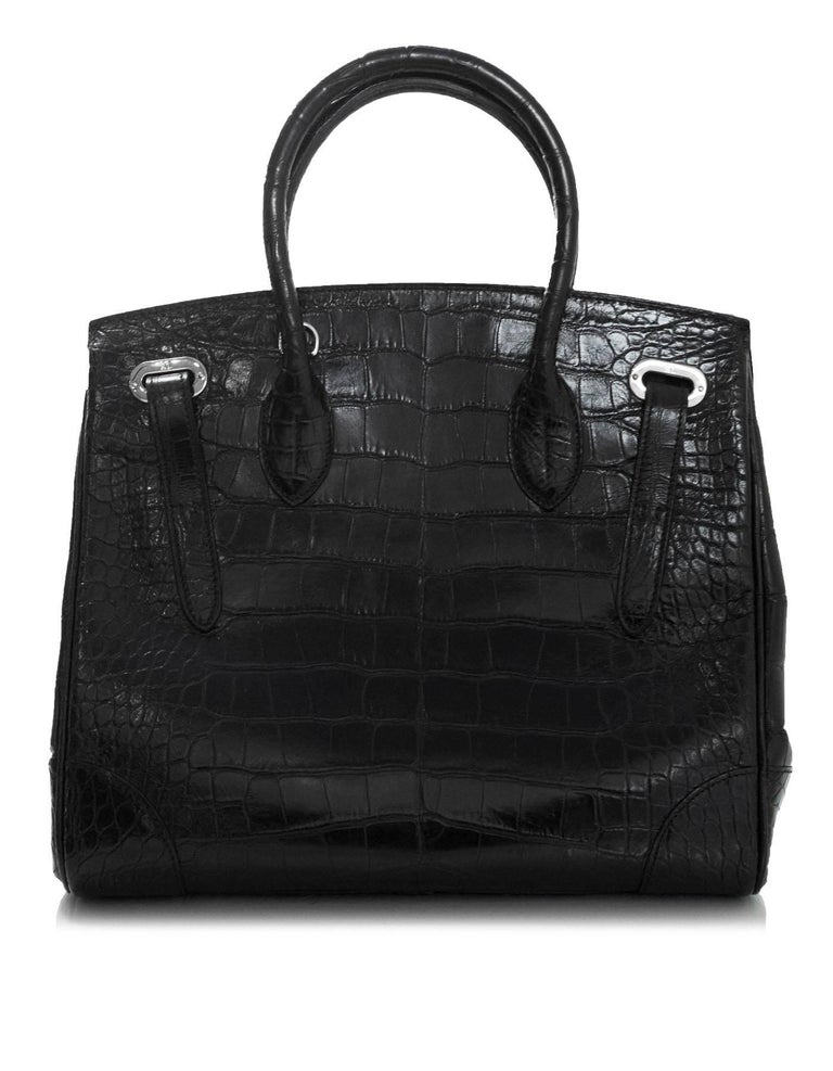 Ralph Lauren Black Crocodile Ricky 33 Satchel Bag with Strap at 1stDibs ...