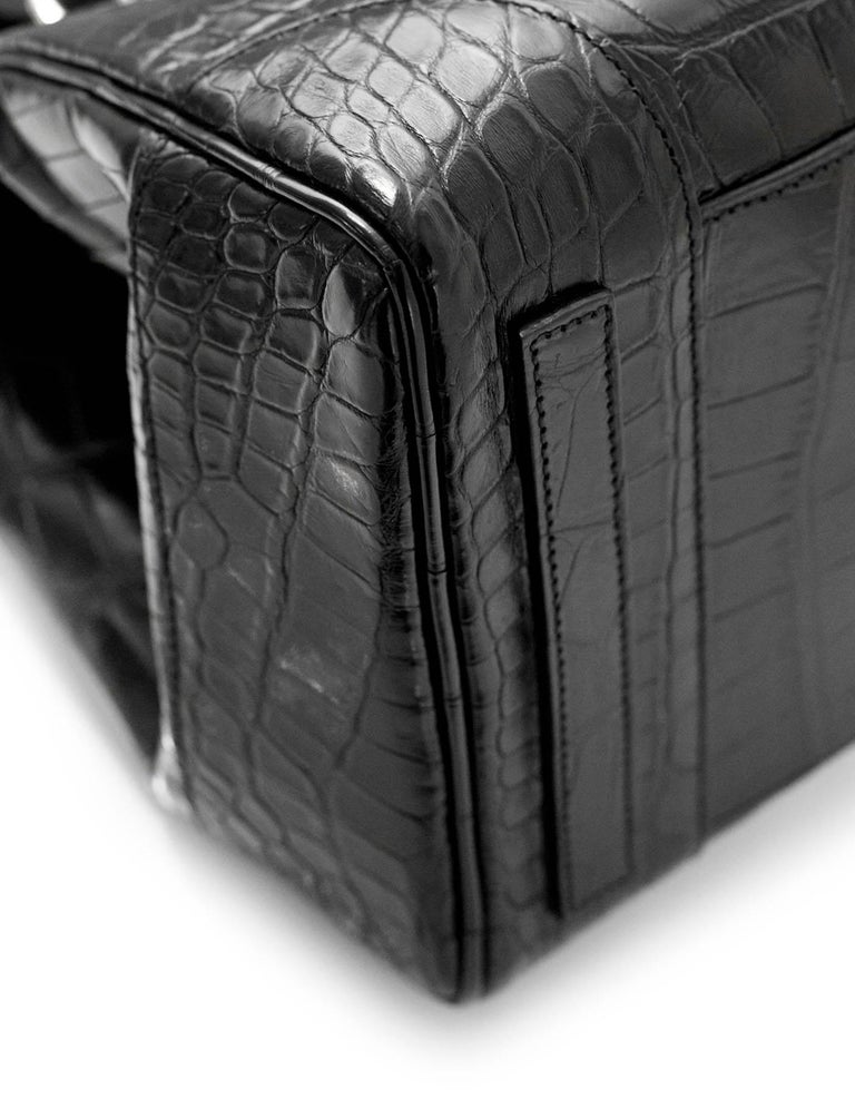 Ralph Lauren Black Crocodile Ricky 33 Satchel Bag with Strap at 1stDibs ...