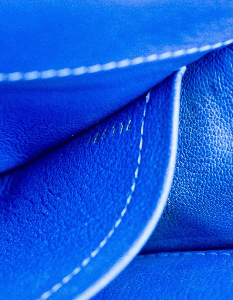 Louis Vuitton Cobalt Blue Python Chain Louise Clutch Shoulder Bag at ...