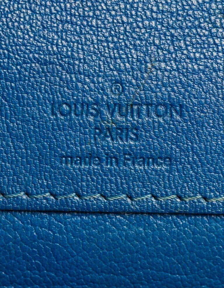 Louis Vuitton Cobalt Blue Python Chain Louise Clutch Shoulder Bag at ...