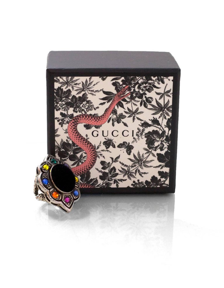 Gucci 2017 Black Velvet and Crystal Ring Sz 5 For Sale at 1stDibs ...