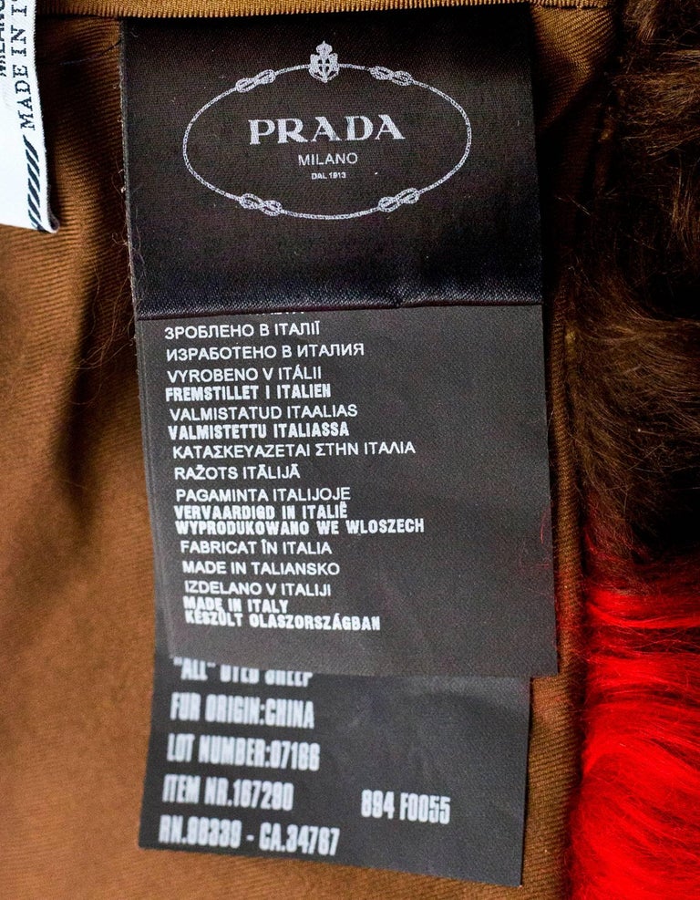 Prada Multi-Color Curly Sheep Fur Scarf For Sale at 1stDibs | prada fur ...