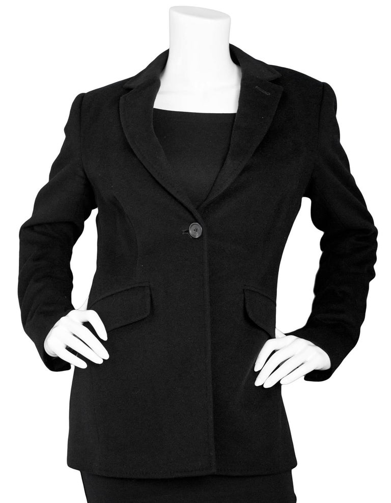 Thalian Black Cashmere Blazer sz US8 For Sale at 1stDibs
