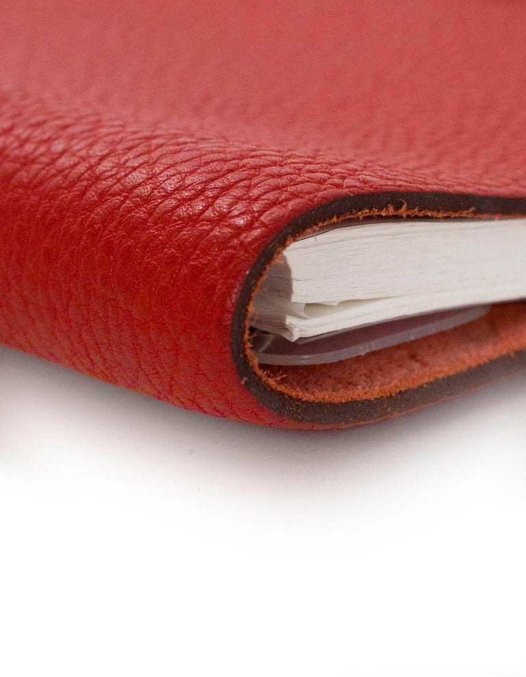 Hermes Red Togo Leather Ulysse PM Notebook Cover w/ Insert For Sale at ...