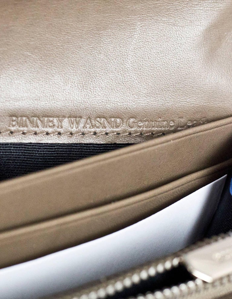 Bally Blue Embossed Leather Continental Wallet with Box For Sale at ...