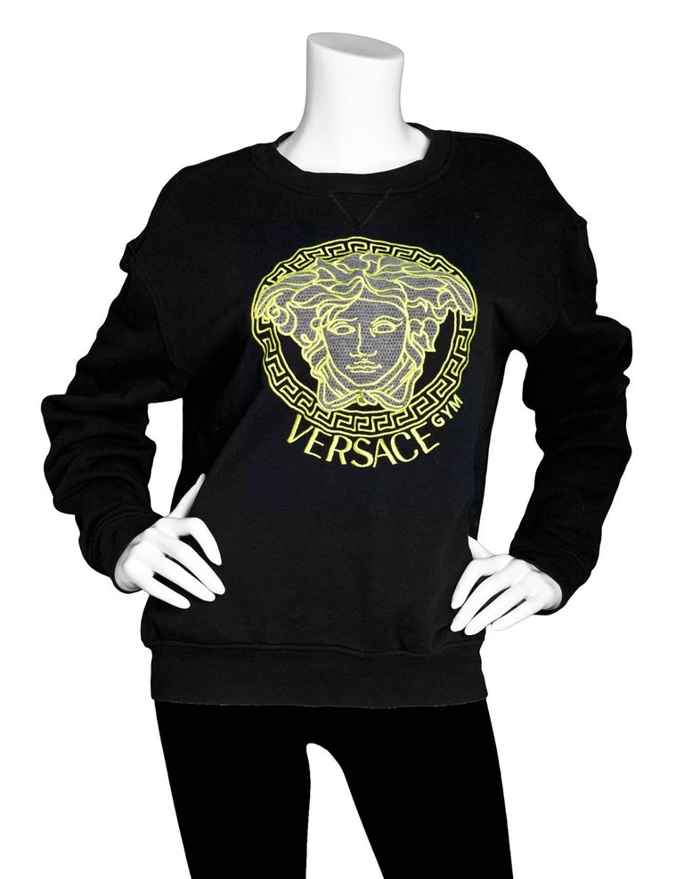 Versace Gym Men's Black and Neon Medusa Head Sweatshirt Sz 4/XS For ...