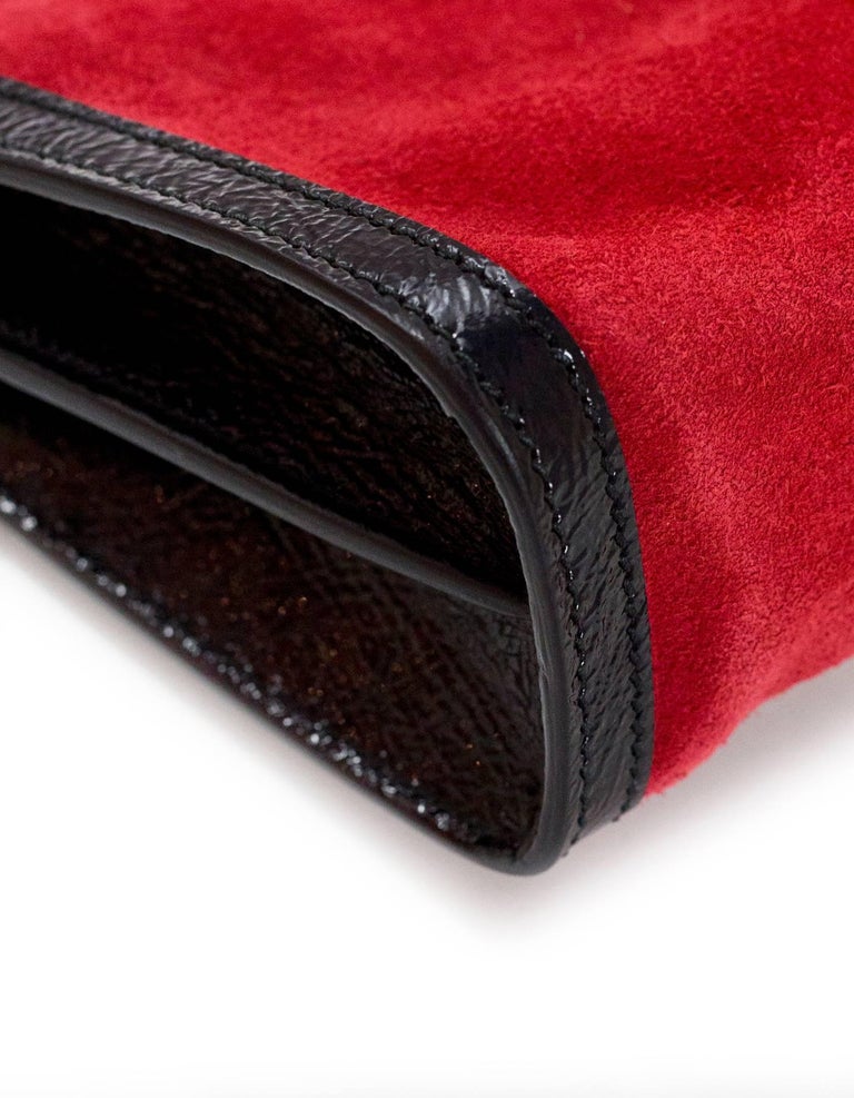 Gucci NEW '18 Runway Red Suede and Black Patent Vintage Style Ophidia ...