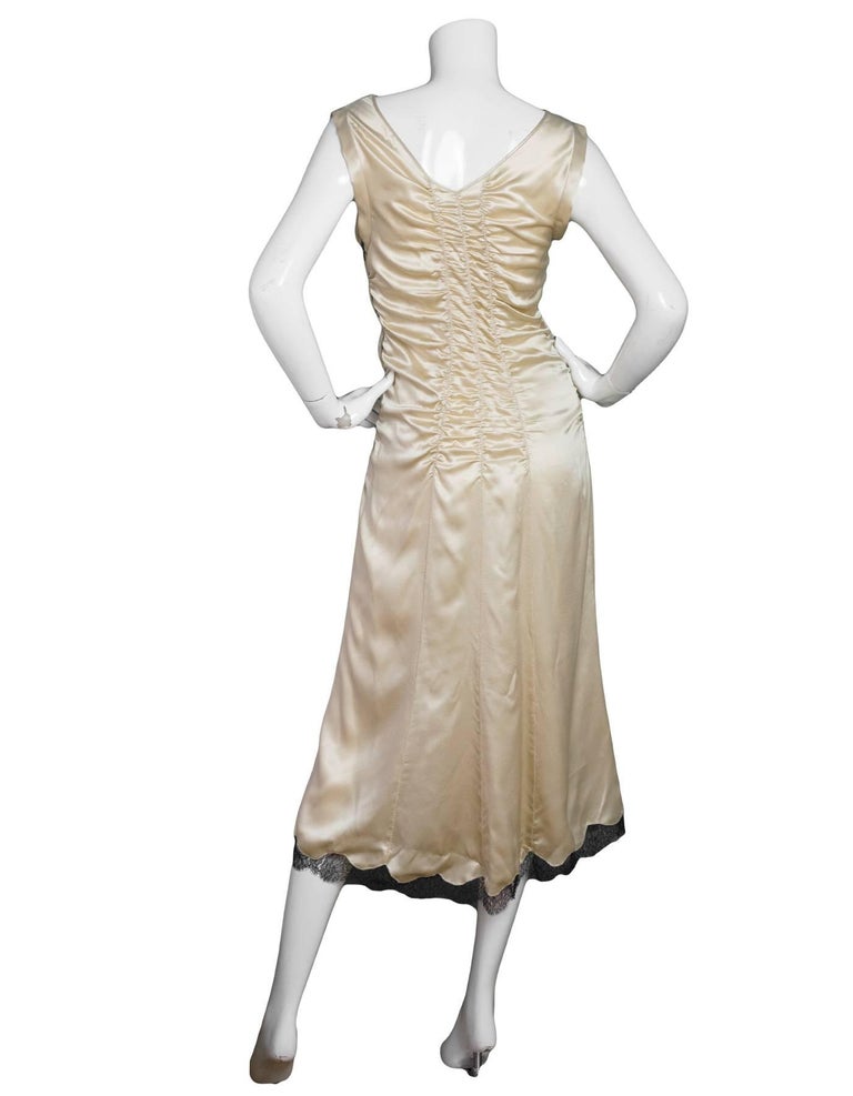 Prada Champagne Silk Ruched Slip Dress sz IT42 at 1stDibs | champagne ...