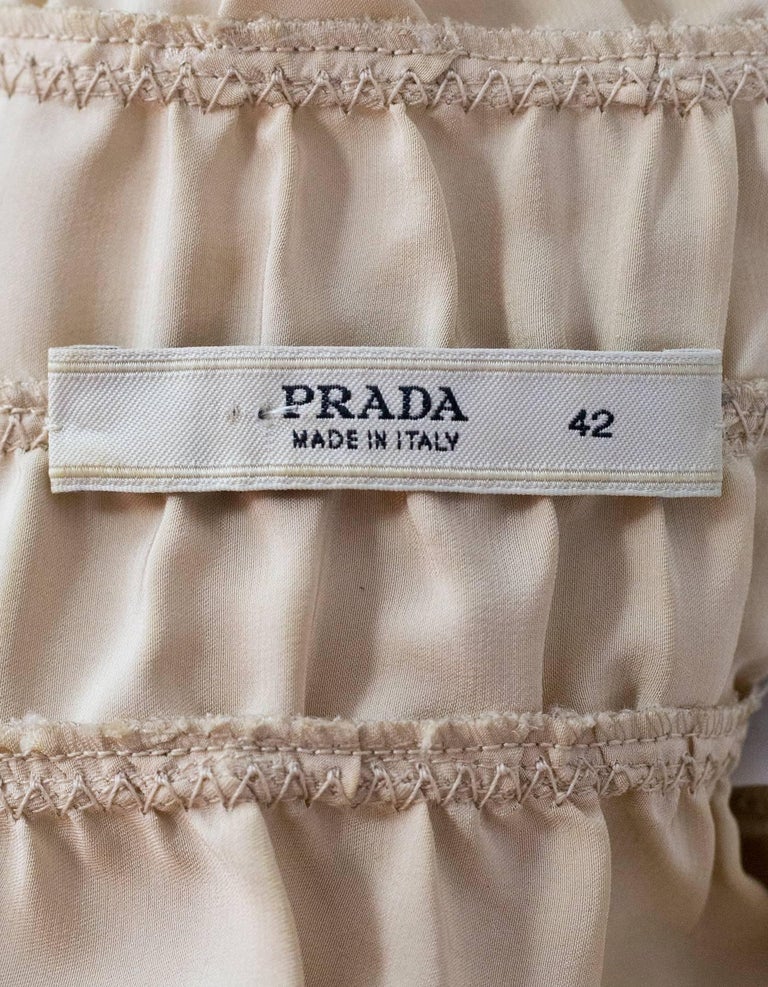 Prada Champagne Silk Ruched Slip Dress sz IT42 at 1stDibs | champagne ...