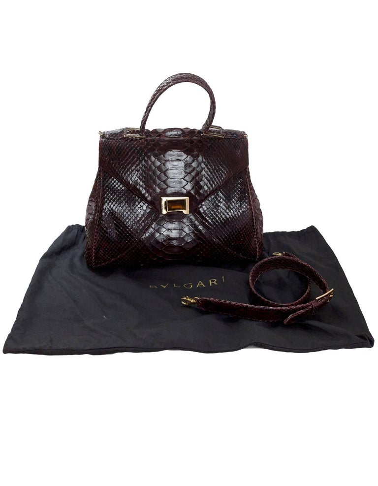 Kara Ross Burgundy Python Snakeskin Trinity Lady Bag Sathel For Sale at ...