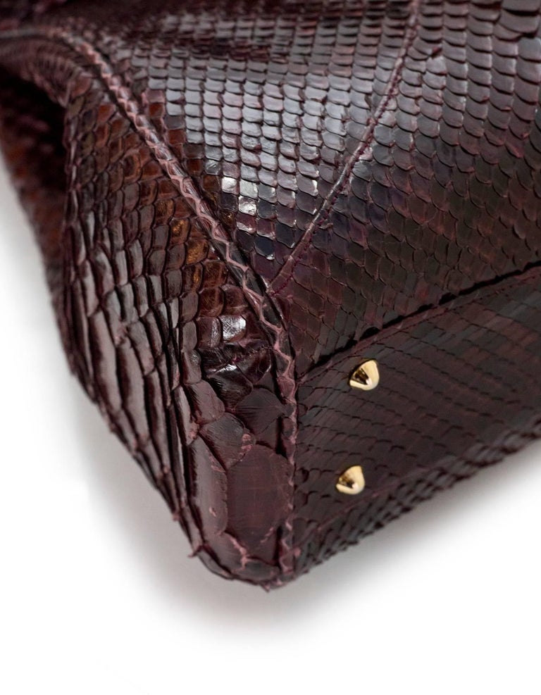 Kara Ross Burgundy Python Snakeskin Trinity Lady Bag Sathel For Sale at ...