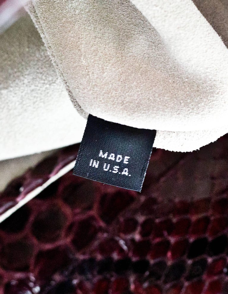 Kara Ross Burgundy Python Snakeskin Trinity Lady Bag Sathel For Sale at ...