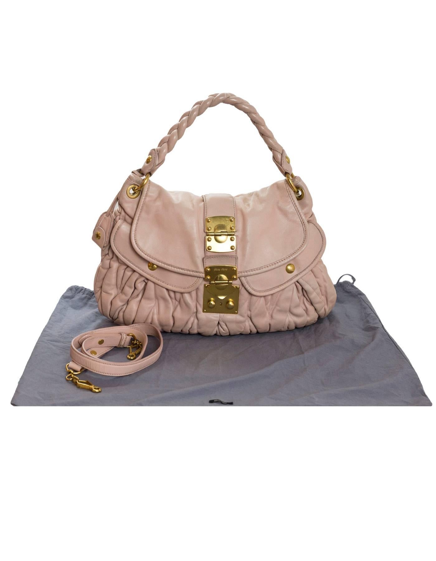 Miu Miu Blush Matelasse Lambskin Coffer Satchel Bag with DB For Sale at ...