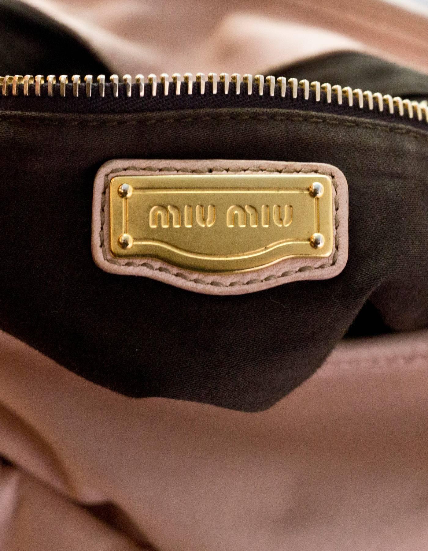 Miu Miu Blush Matelasse Lambskin Coffer Satchel Bag with DB For Sale at ...