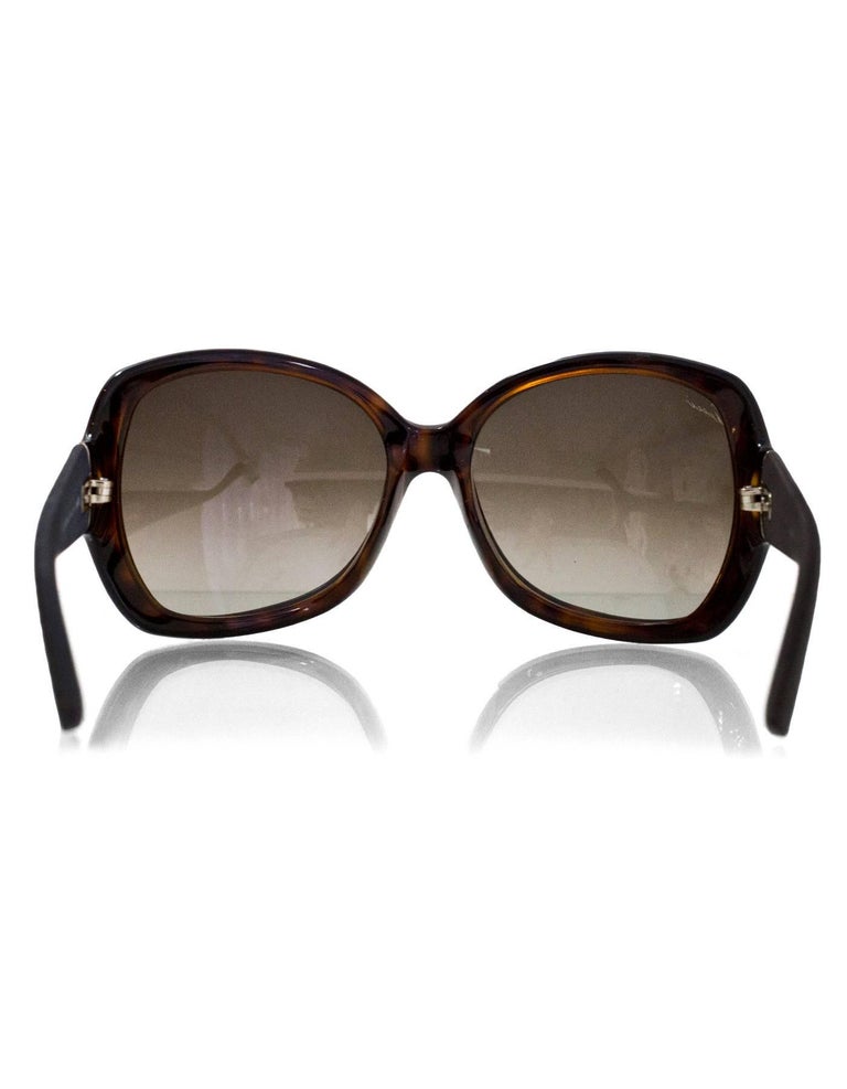 Gucci Brown Diamante Tortoise Gg Logo Sunglasses With Case For Sale At