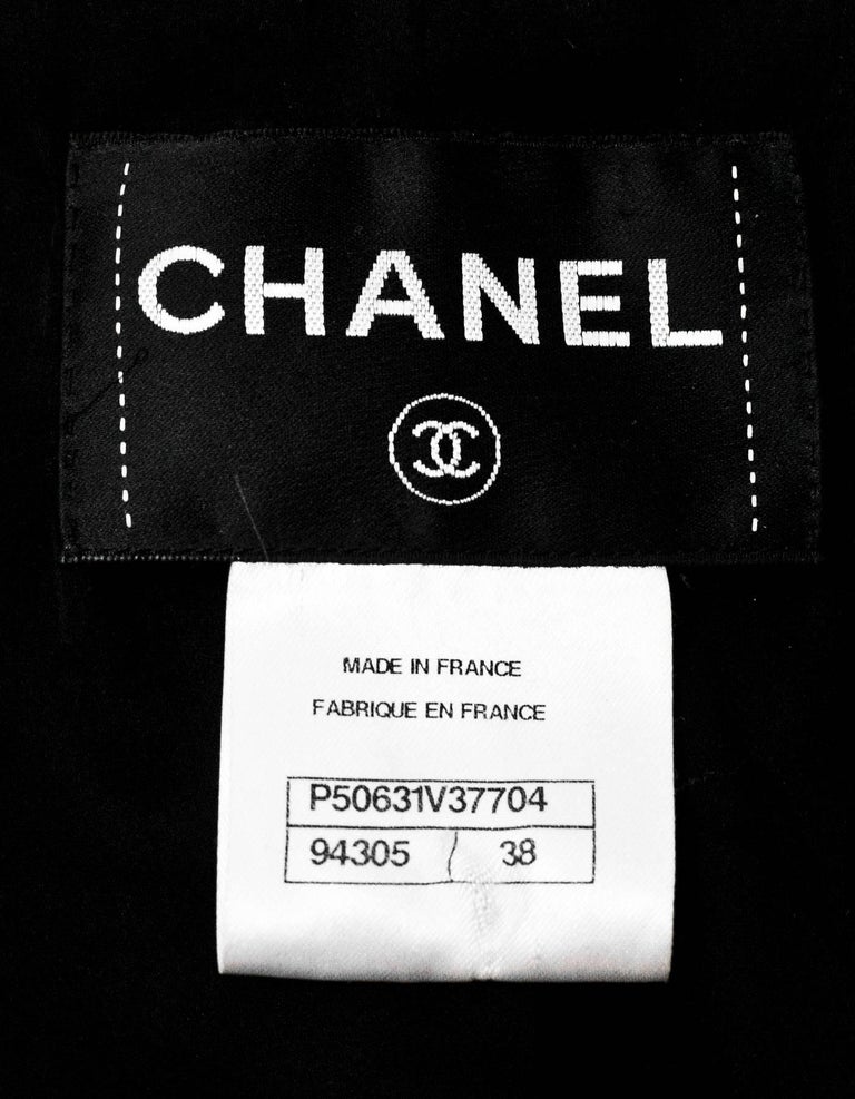 Chanel Black Metallic Cropped Jacket Sz FR38 at 1stDibs