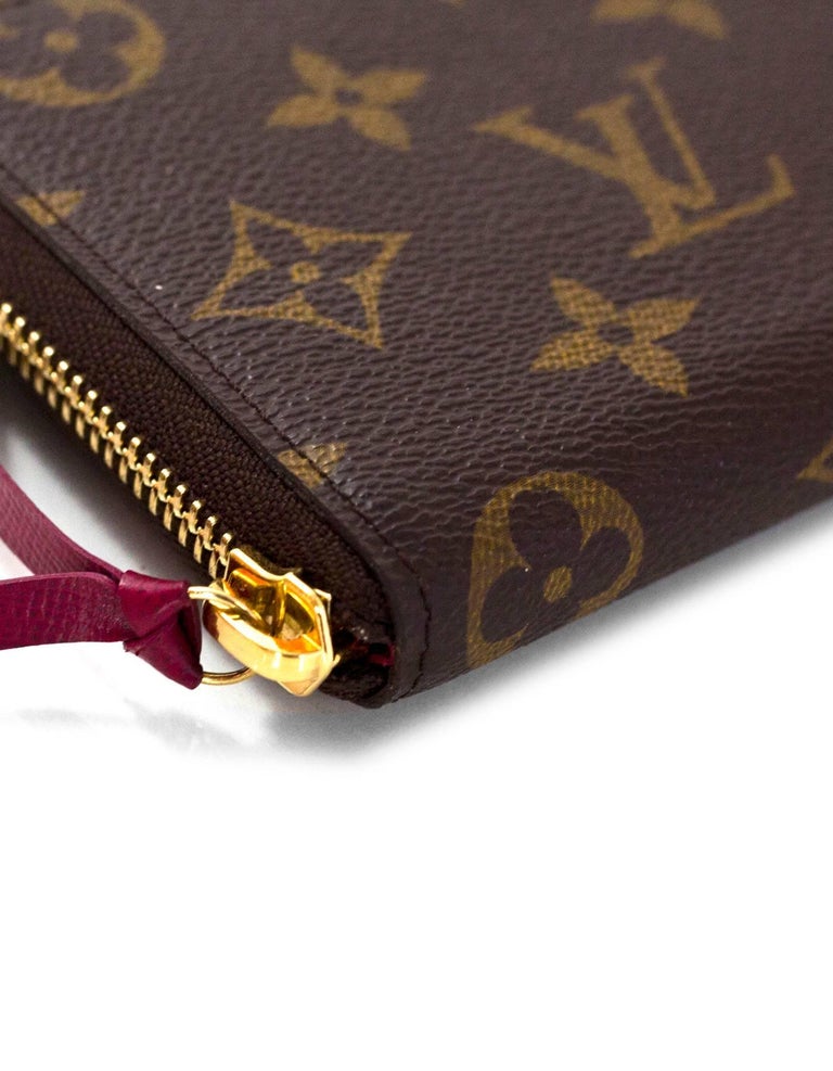 Louis Vuitton Monogram Fuchsia Clemence Zippy Wallet For Sale at 1stDibs