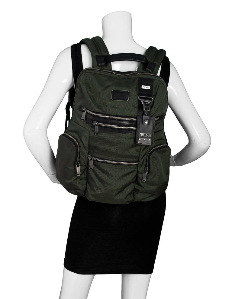 Tumi Green Nylon Knox Backpack Bag For Sale at 1stDibs | tumi knox backpack