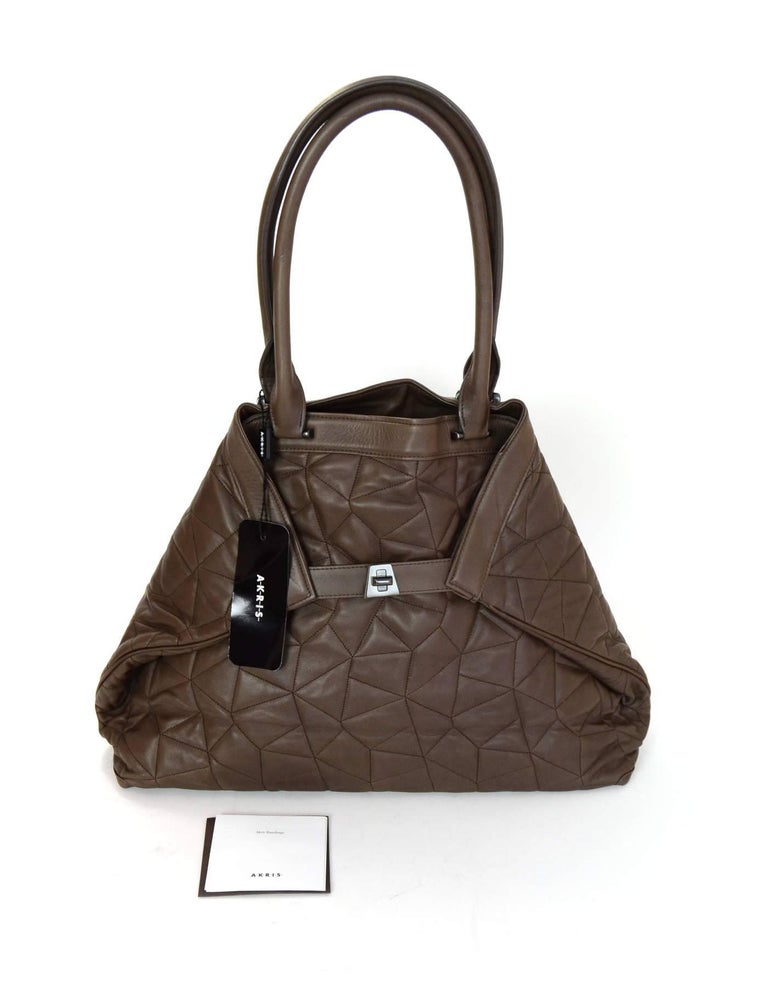 Akris Brown Quilted Leather Al Tote Bag For Sale at 1stDibs | akris ...