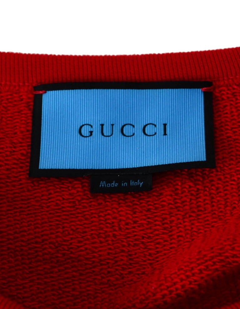 Gucci Men's Red GucciGhost Sweatshirt Sz L For Sale at 1stDibs | gucci ...