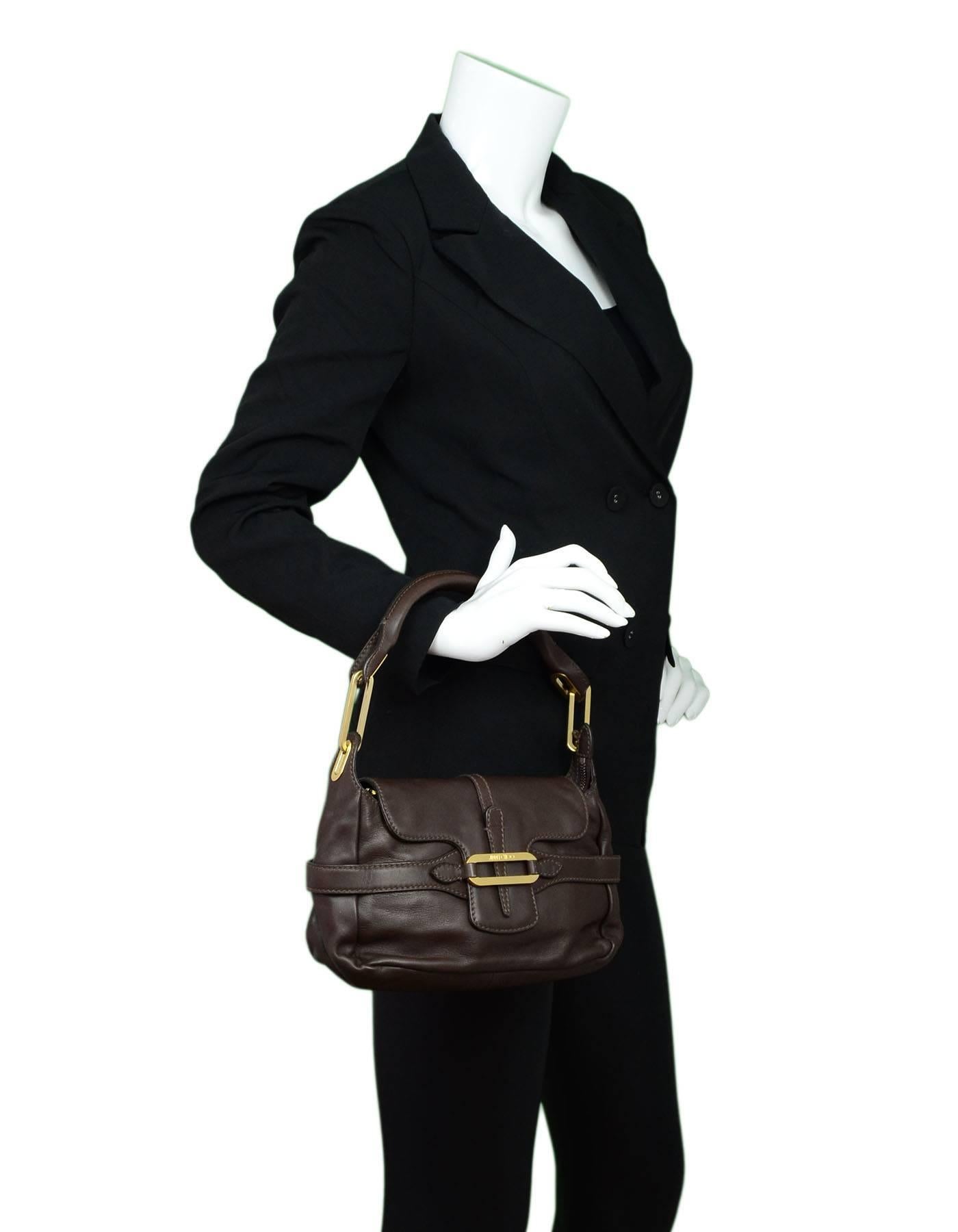 Jimmy Choo Brown Leather Tulita Top Handle Bag For Sale at 1stDibs