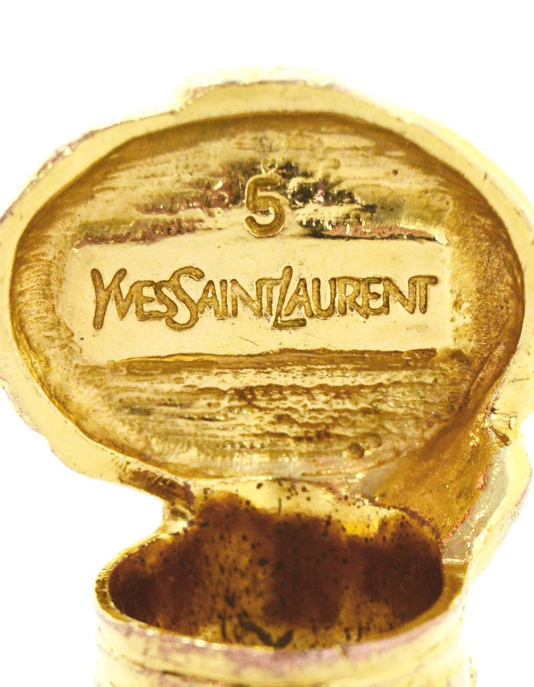 Yves Saint Laurent YSL Gold/Blue Arty Cocktail Ring For Sale at 1stDibs ...