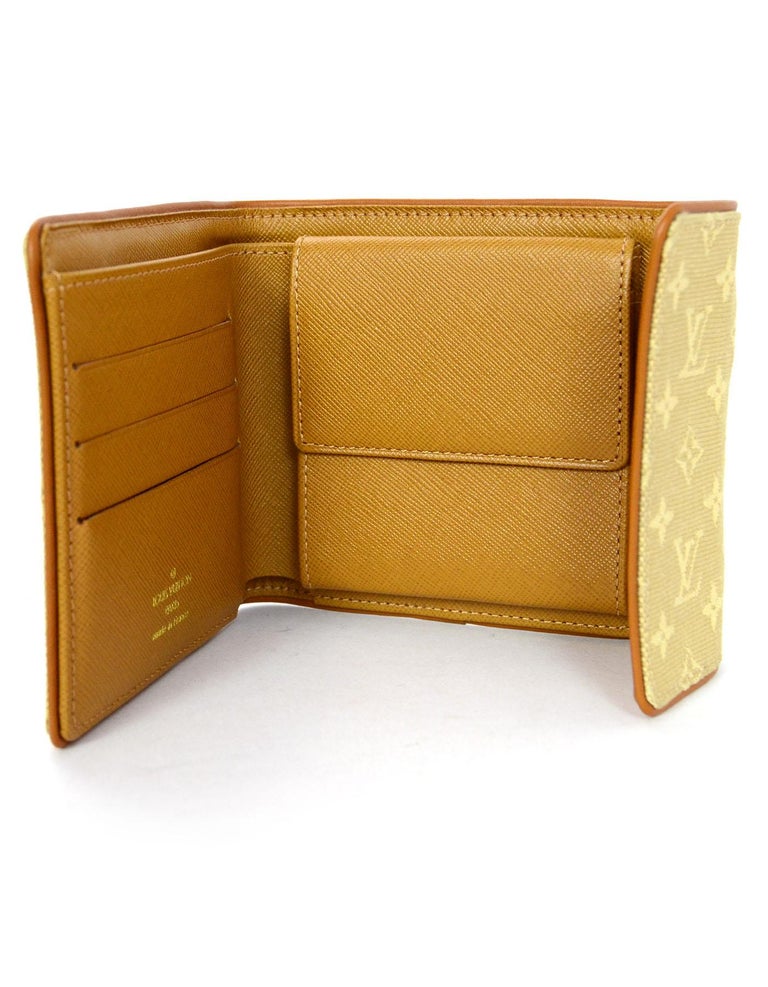 Louis Vuitton Beige Monogram Canvas Mini Lin Wallet For Sale at 1stDibs ...