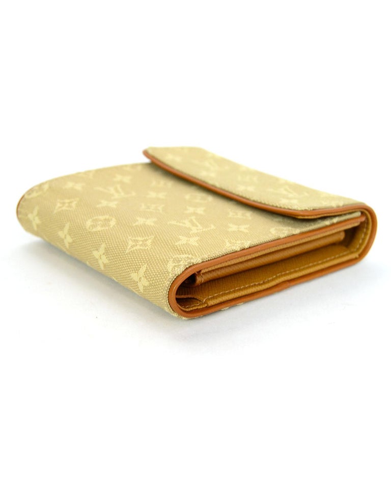 Louis Vuitton Beige Monogram Canvas Mini Lin Wallet For Sale at 1stDibs ...