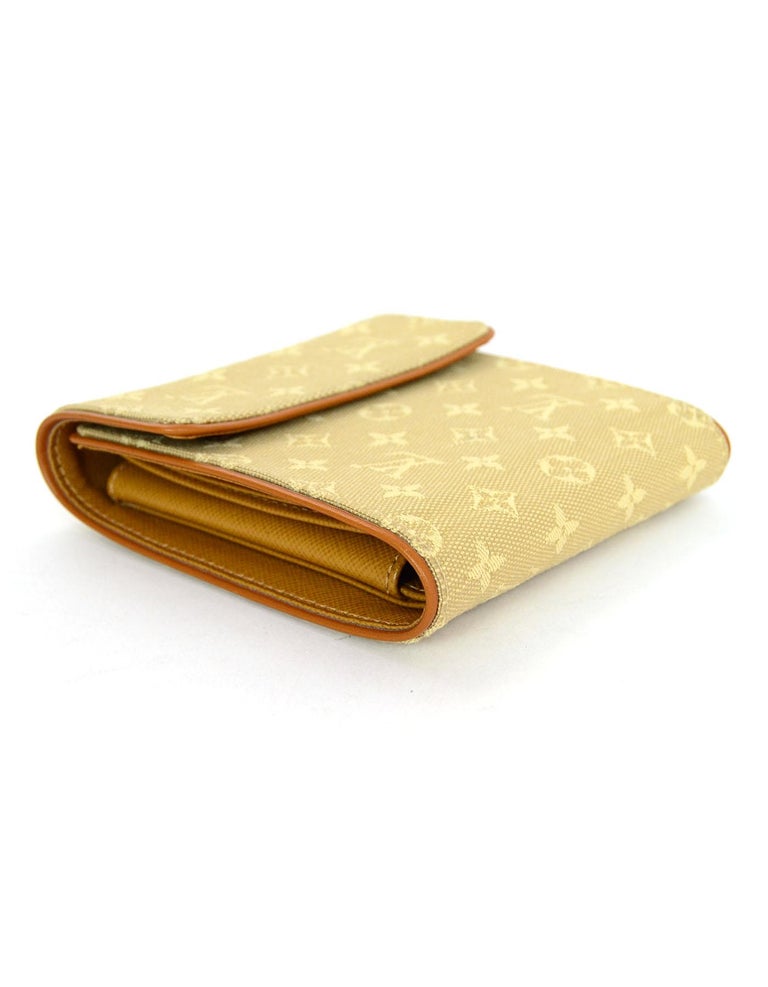 Louis Vuitton Beige Monogram Canvas Mini Lin Wallet For Sale at 1stDibs ...