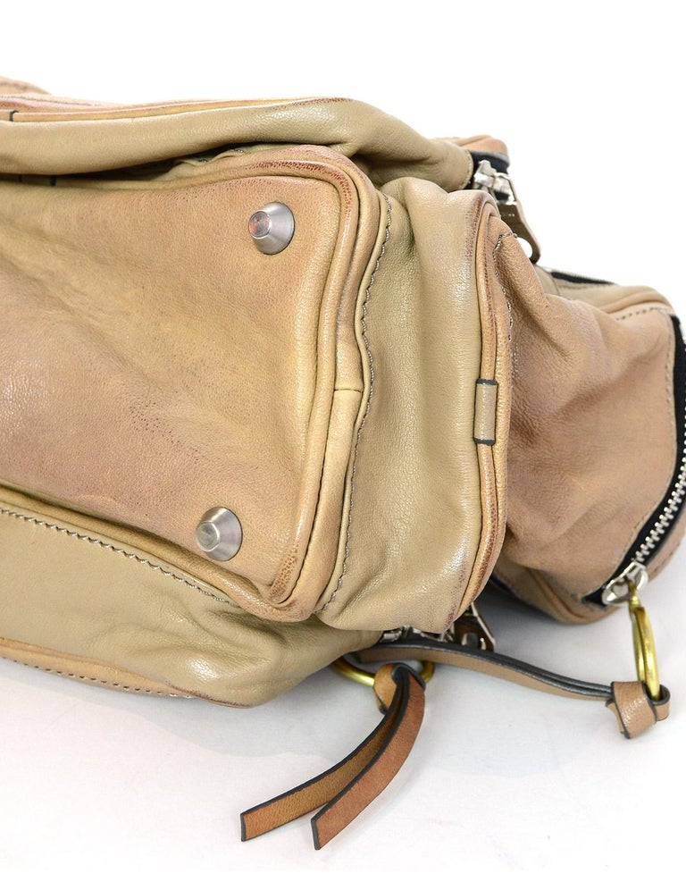 Chloe Beige Leather Multi Pocket Zipper Shoulder Bag For Sale at ...