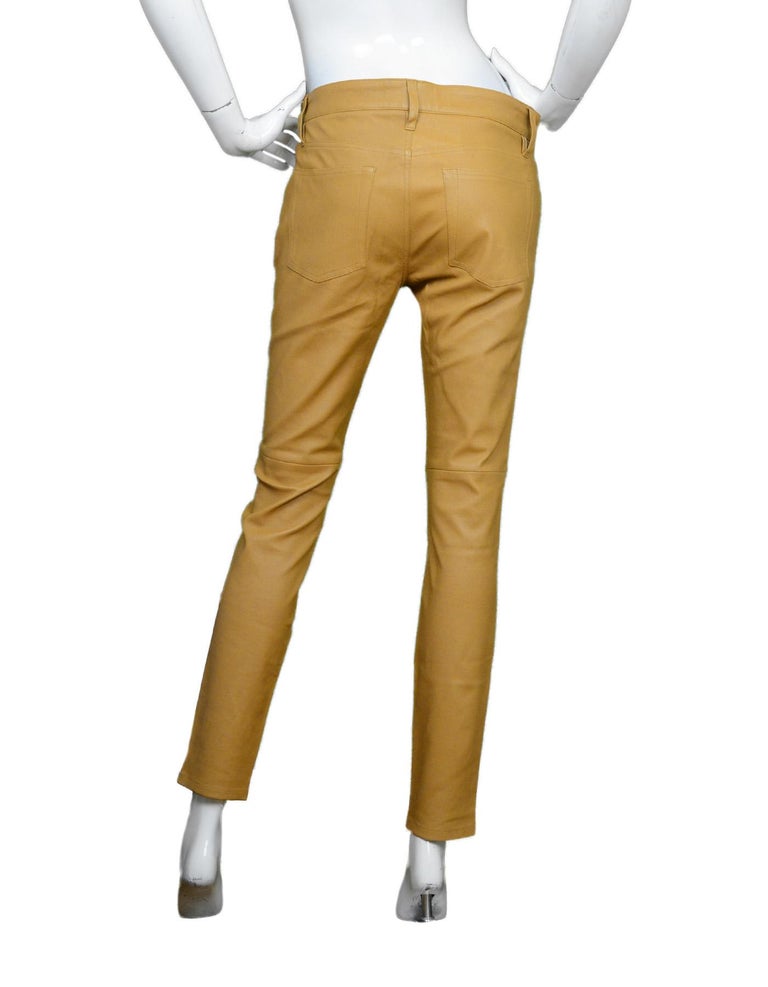 Ralph Lauren Purple Label Nwt Nude Leather Skinny Slacks Pants Sz 6 For Sale At 1stdibs Nude