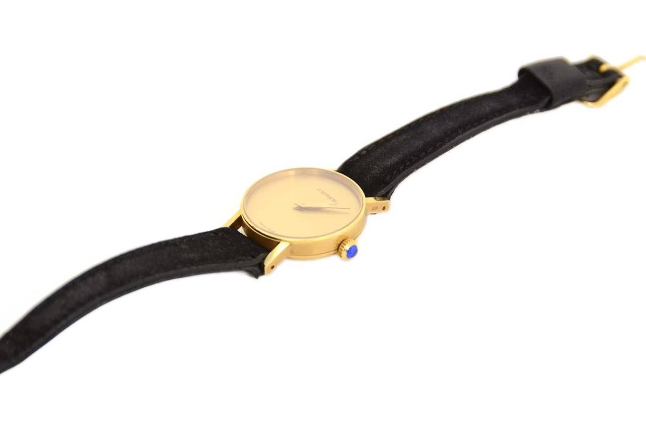CARTIER Round 18k Gold Face Watch at 1stDibs