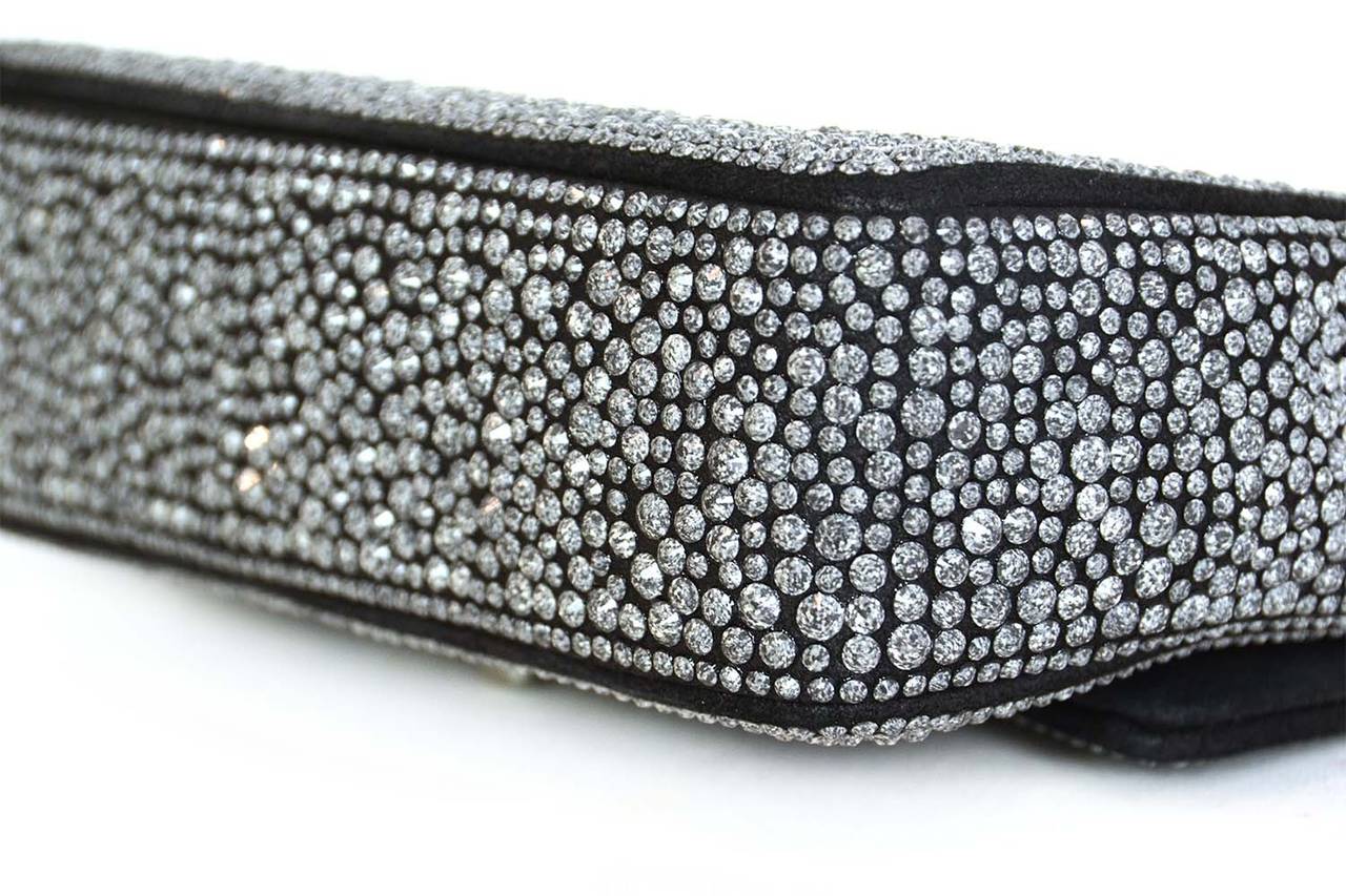 CHANEL 2014 Dark Grey Crystal Mini Classic Flap Evening Bag For Sale at ...