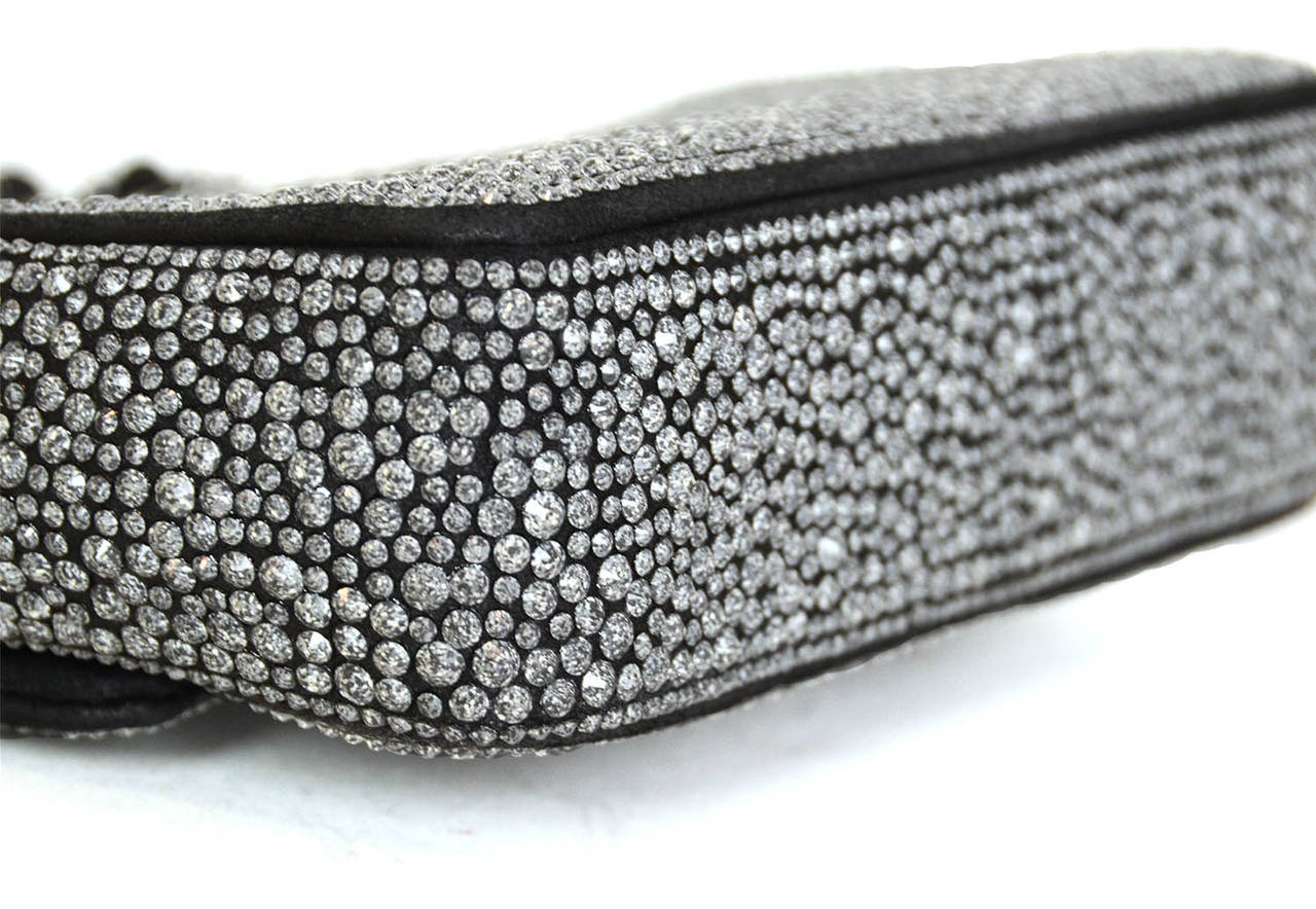 CHANEL 2014 Dark Grey Crystal Mini Classic Flap Evening Bag For Sale at ...