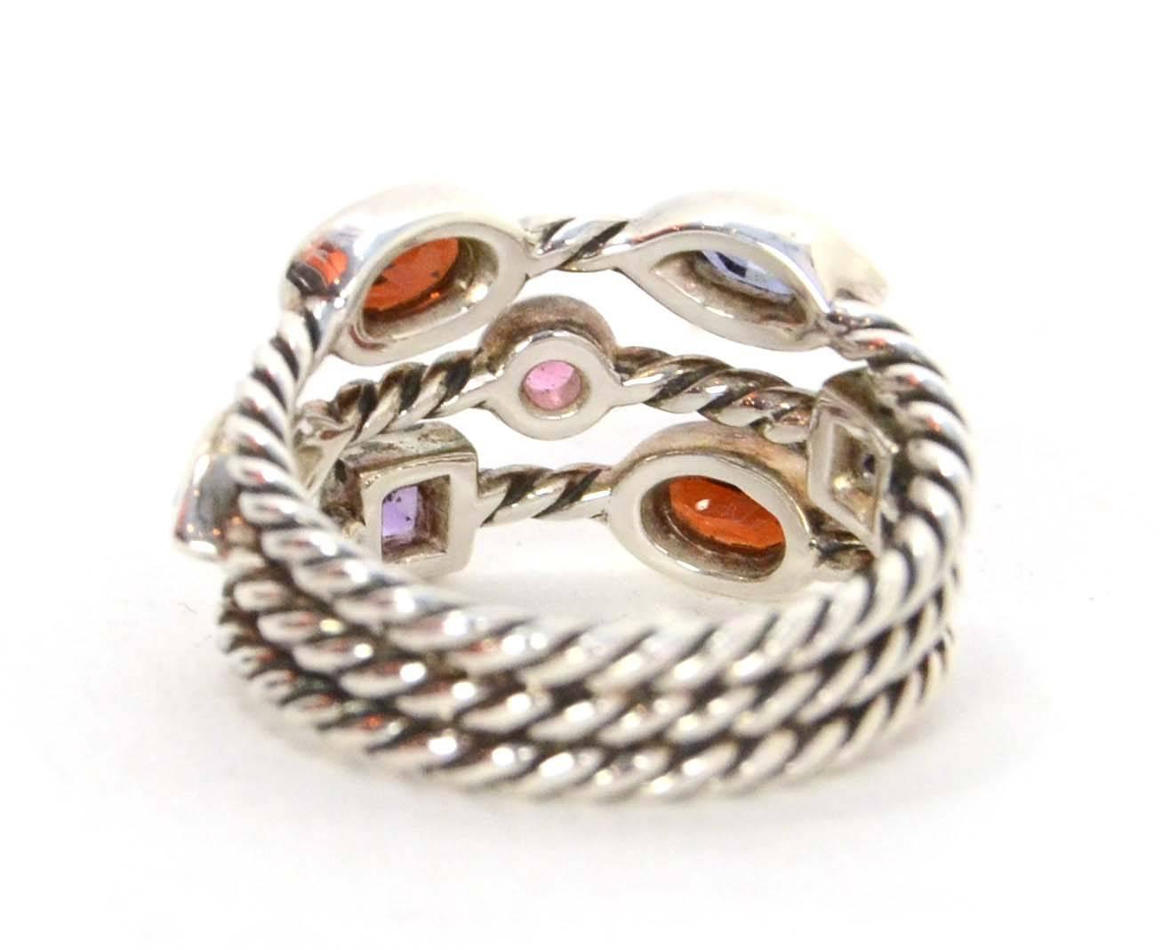 David Yurman Sterling and Multi-Colored Stone Confetti Ring sz 5 at 1stdibs
