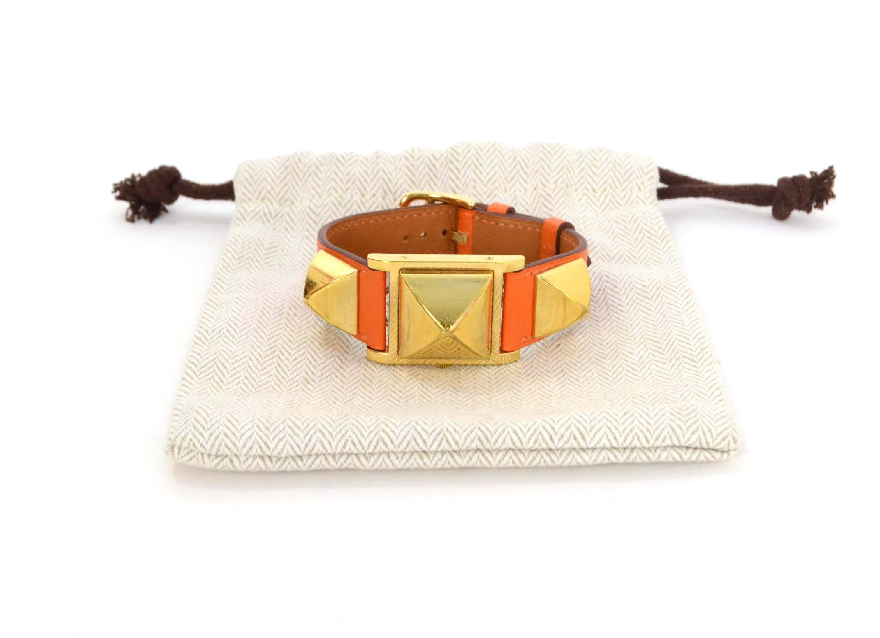 Hermes Orange Swift Medor Watch GHW For Sale at 1stDibs | ghw watch ...