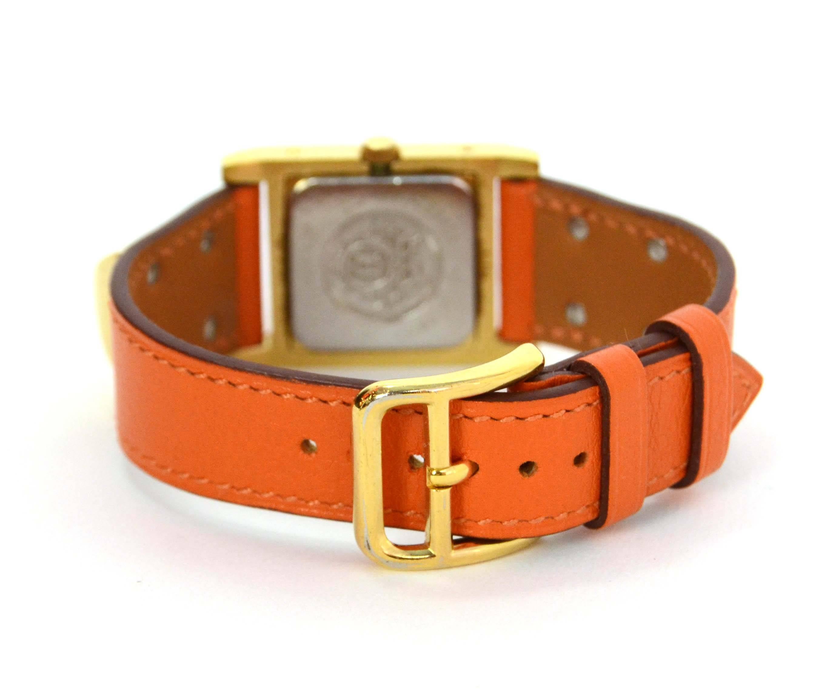 Hermes Orange Swift Medor Watch GHW For Sale at 1stDibs | ghw watch ...