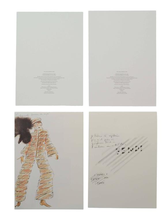 Fendi By Karl Lagerfeld 50 Year Collectors Box of Sketches, Poster and ...