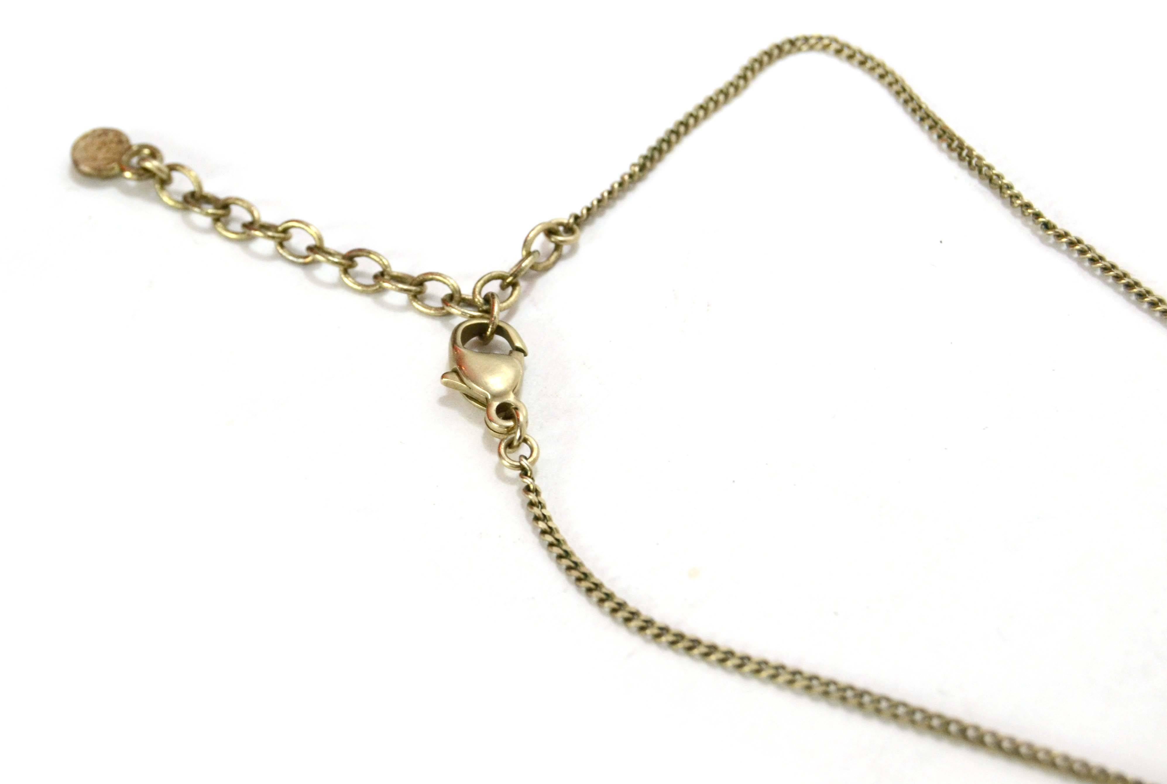 Chanel Pink/White Crystal CC Chain Link Necklace For Sale at 1stDibs