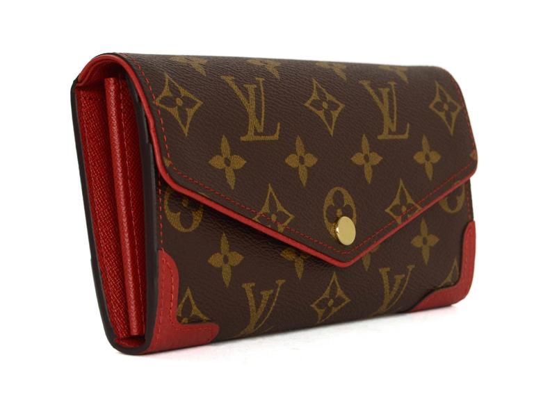 Louis Vuitton Monogram Sara Retiro Wallet With Red Leather Trim For ...