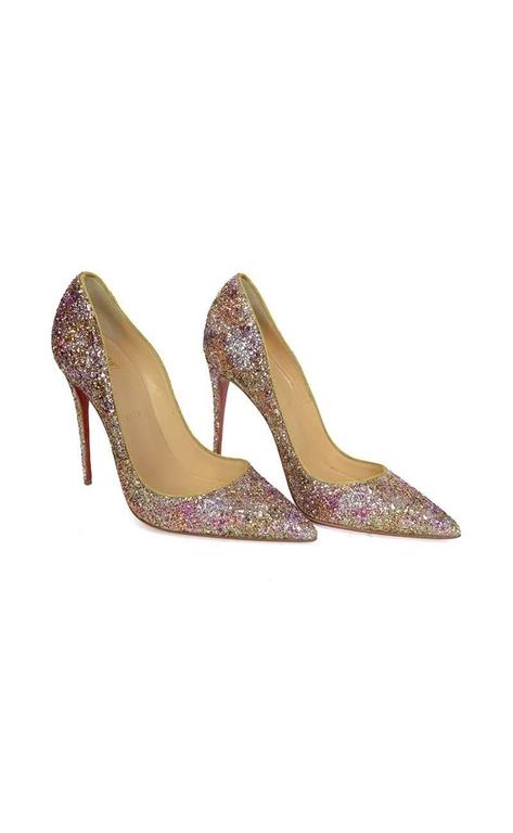 Christian Louboutin Rosette and Gold Glitter 'So Kate 120' Pumps sz 40 ...