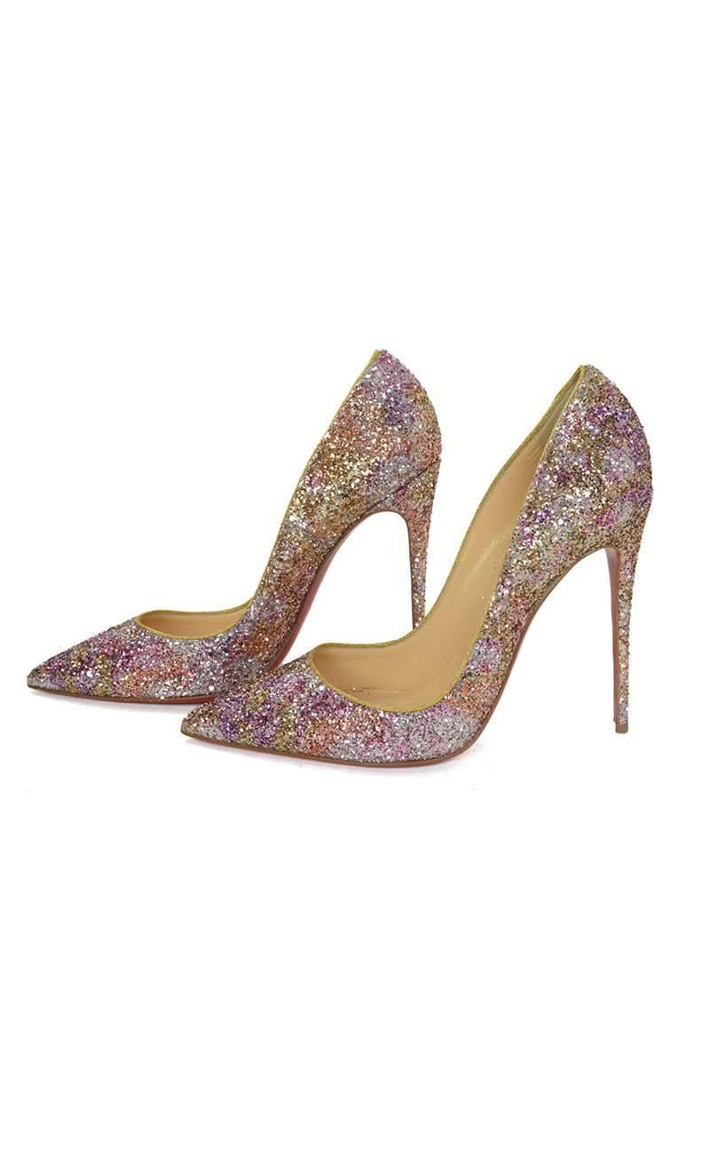 Christian Louboutin Rosette and Gold Glitter 'So Kate 120' Pumps sz 40 ...