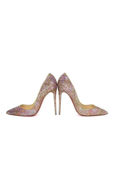 Christian Louboutin Rosette and Gold Glitter 'So Kate 120' Pumps sz 40 ...
