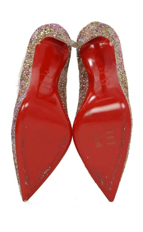 Christian Louboutin Rosette and Gold Glitter 'So Kate 120' Pumps sz 40 ...