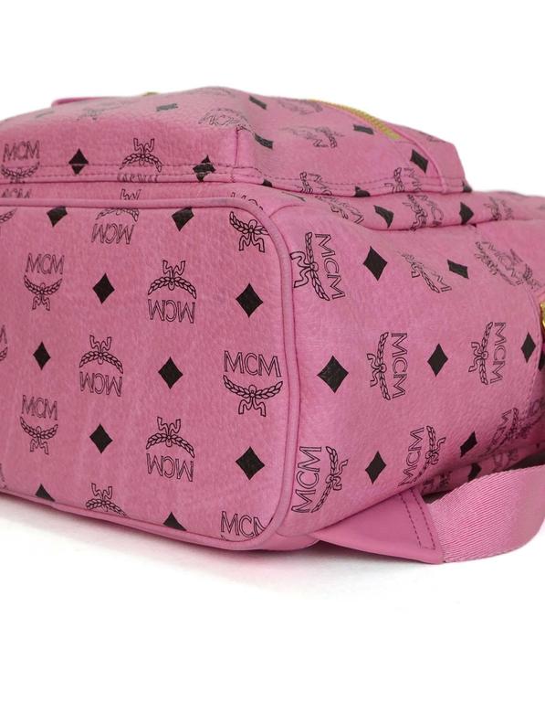 MCM Pink Leather Studded Backpack GHW For Sale at 1stDibs