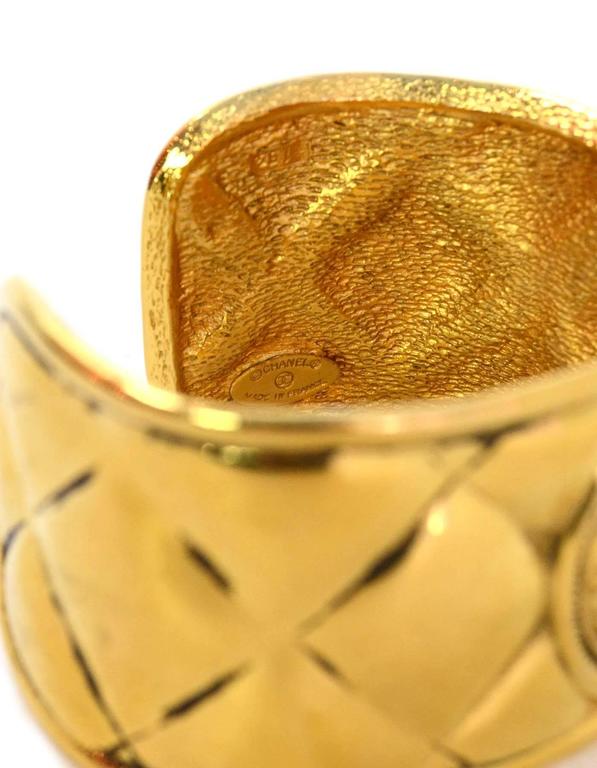 Chanel Vintage 70's Quilted Gold Cuff Bracelet at 1stDibs | chanel gold ...