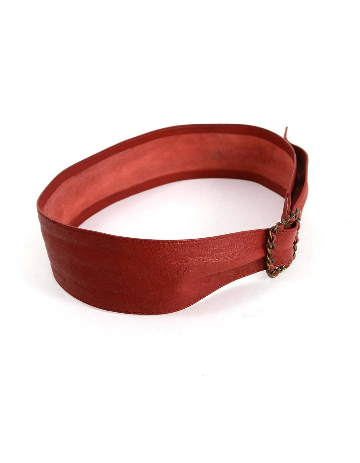 Chanel Red Leather Sash Belt BHW For Sale at 1stdibs