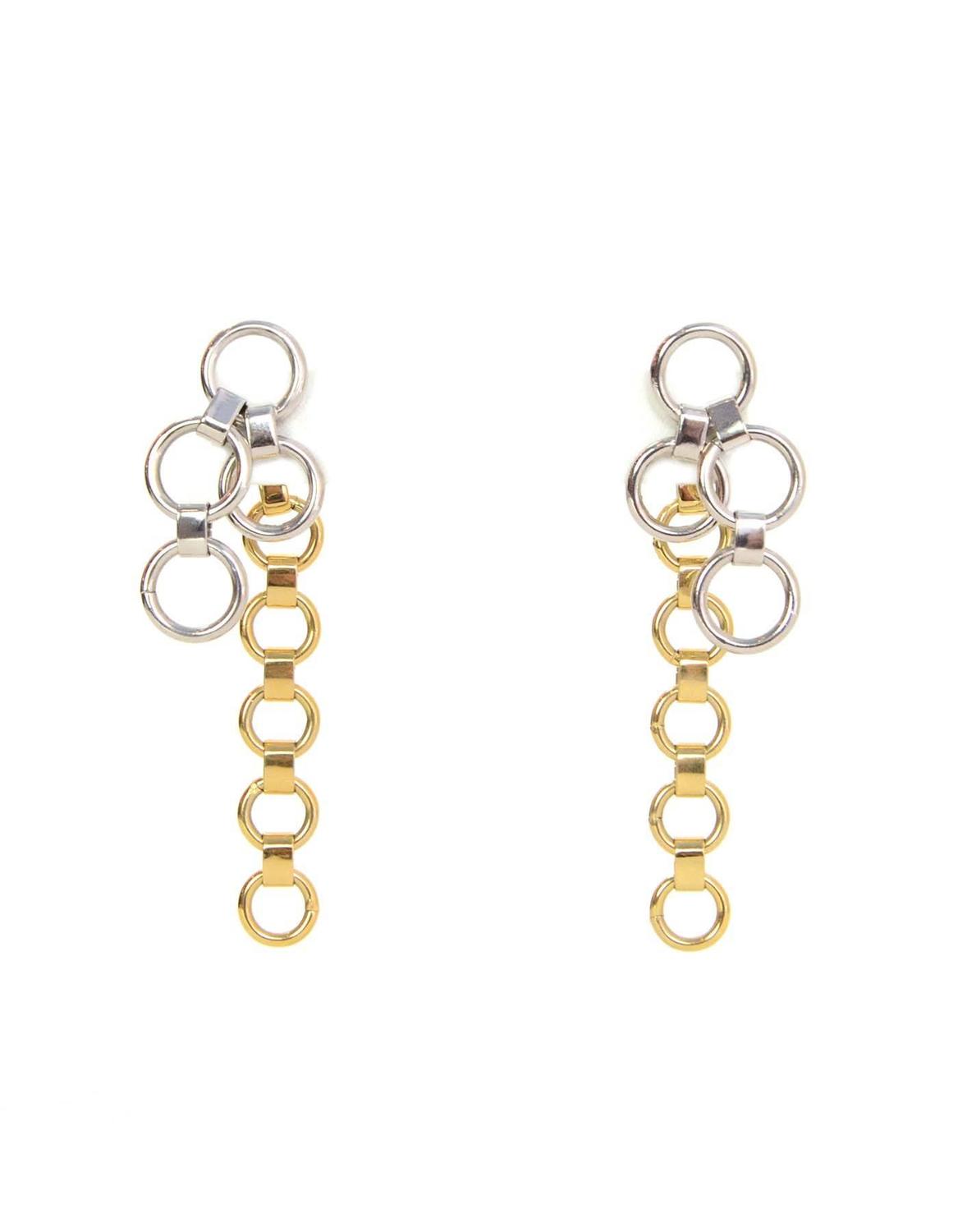 Dior Three Way Wear Chain-link Gold and Silver Earrings at 1stdibs