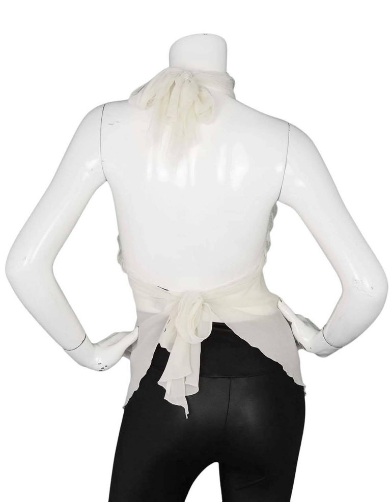 Chanel Sheer Ivory Silk Halter Top Sz 38 at 1stDibs