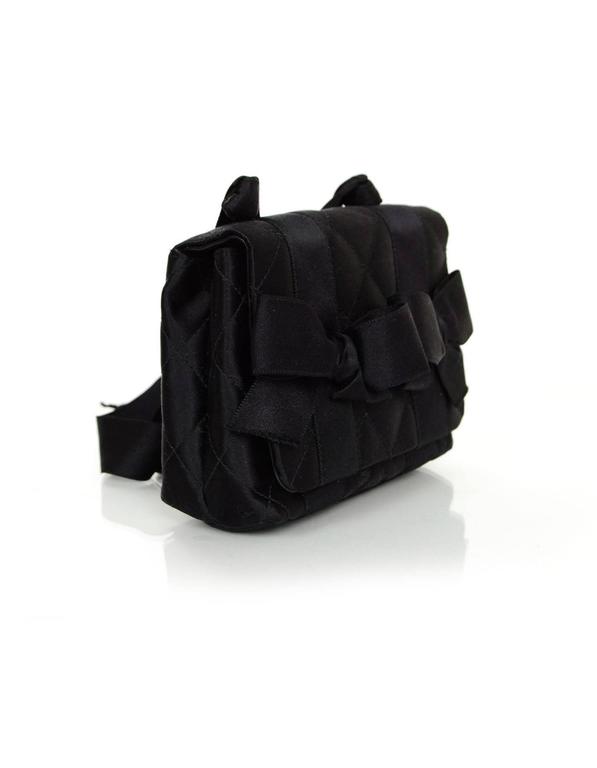 Chanel Vintage Black Satin Bow Crossbody Bag For Sale at 1stDibs